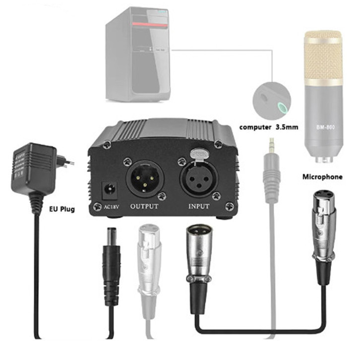 48V Phantom Power Live Recording Capacity Microphone Special Power ...