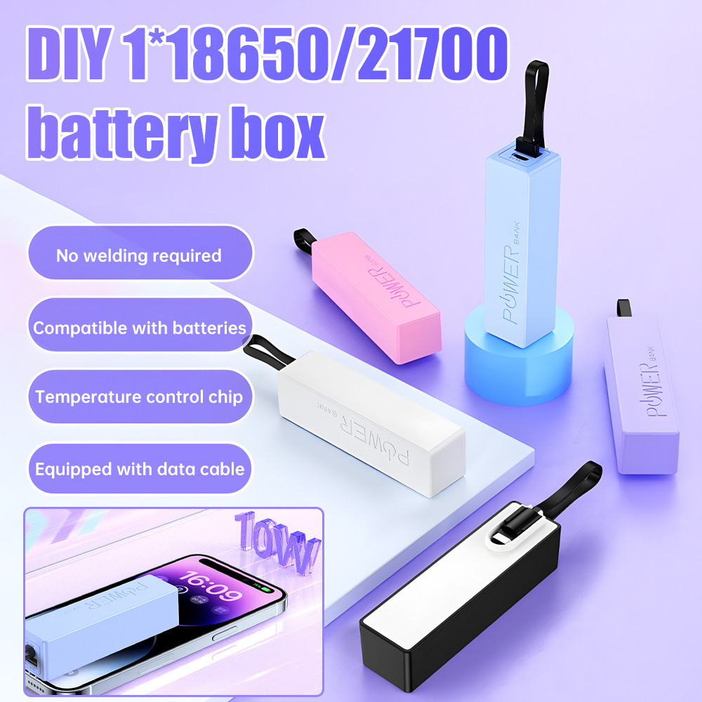 USB Mobile Power Bank Case DIY Kit 18650/21700 Lithium Battery Charger ...