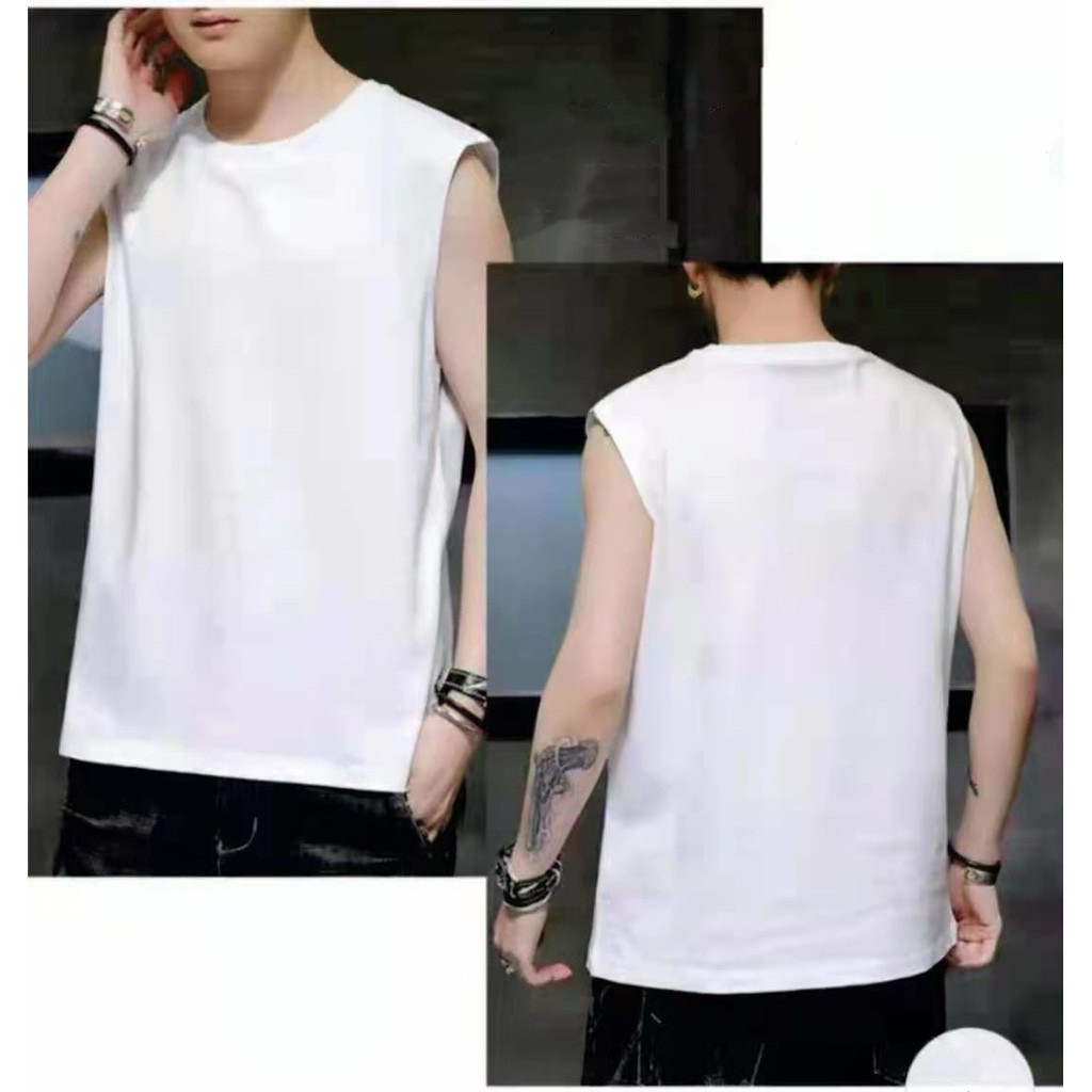 FE Muscle Tee Sando for Men Plain Sleeveless Tank Top Gym Workout ...