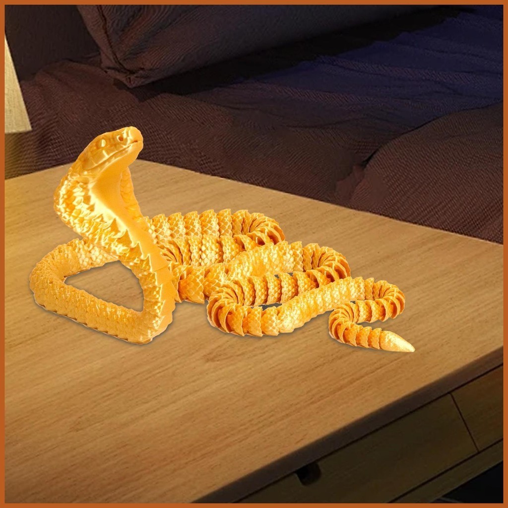 3D Printed Snake Realistic 3D Printed Flexible Crystal Snake Toys 3D ...