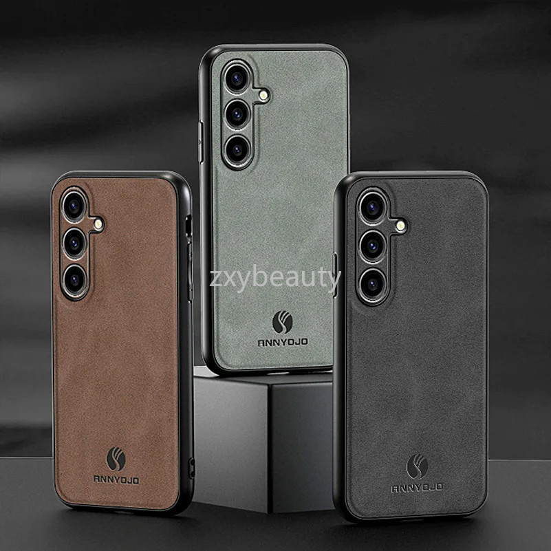 Leather Casing For Samsung Galaxy A55 A35 A56 A36 A26 A16 A17 A25 A15 5G 4G 2024 Case Matte Soft ...