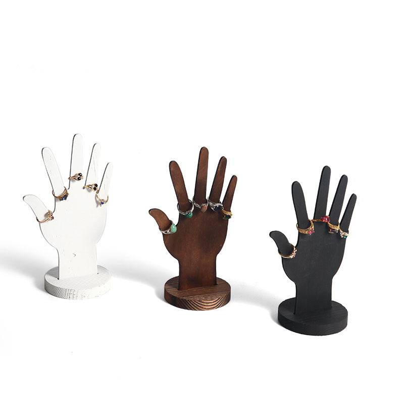 Wooden Hand Form Jewelry Display Mannequin Finger Hand Display Ring ...