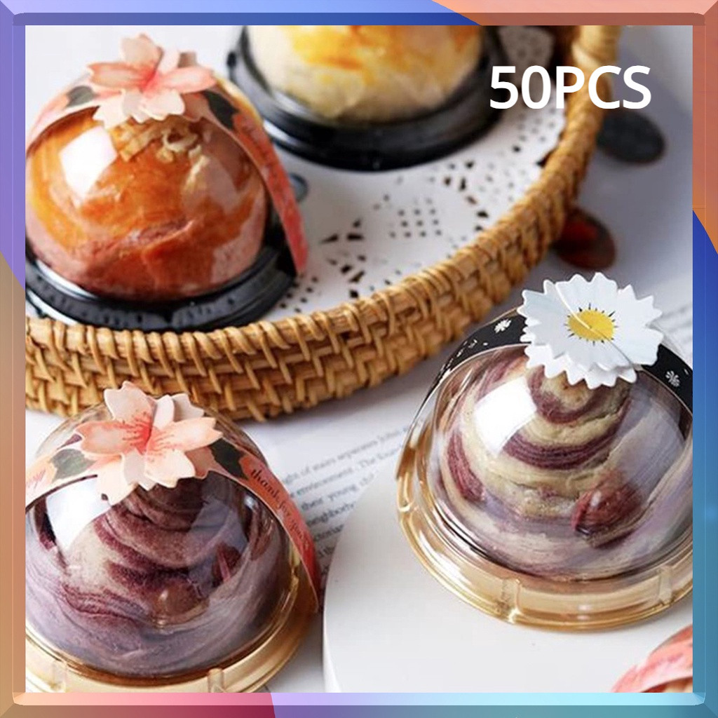 50PCS Clear Plastic Mini Cupcake Boxes Muffin Pod Dome Muffin Single ...