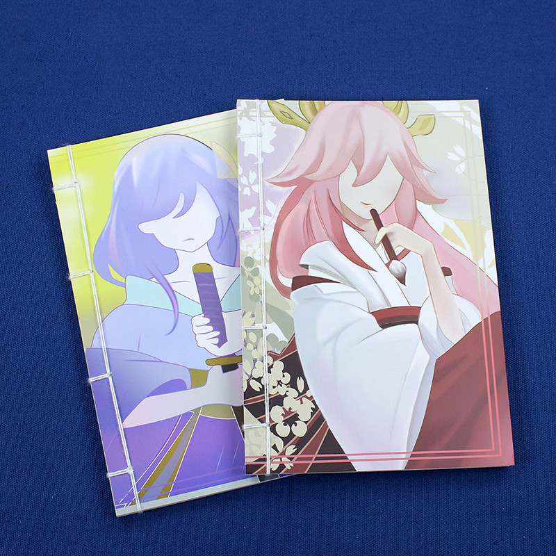 Genshin Impact Yae Miko Cosplay Notebook Prop Accessory Sewn book ...