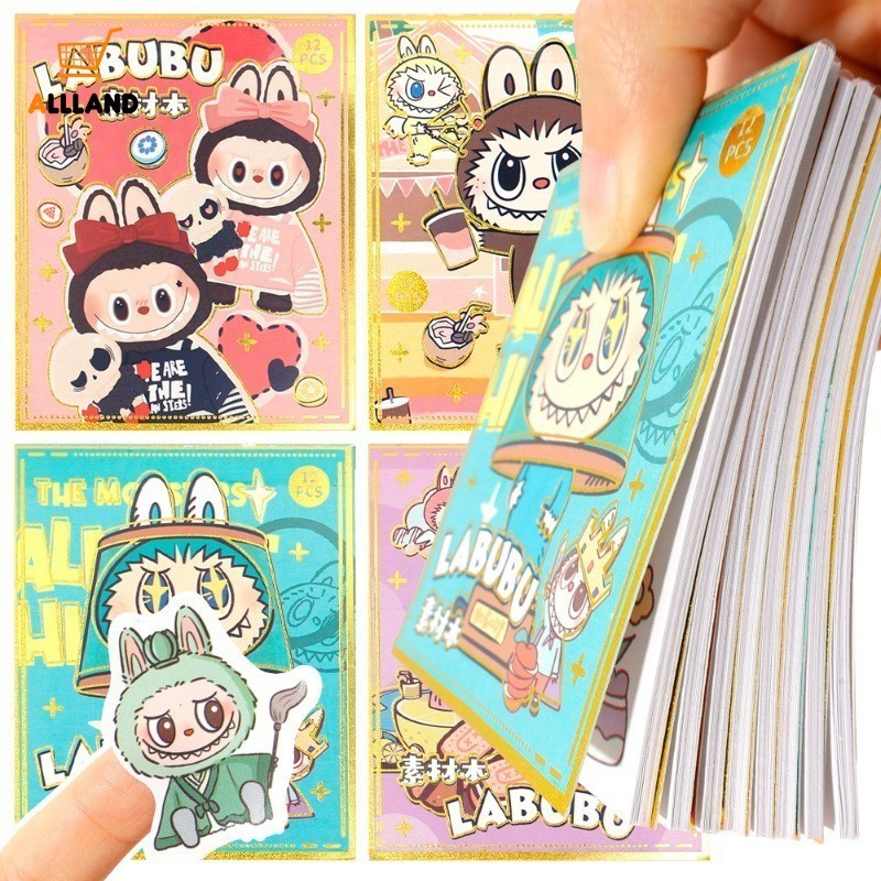 5 Books Cartoon Labubu Monster Stickers - Cute Anime Labubu Graffiti ...