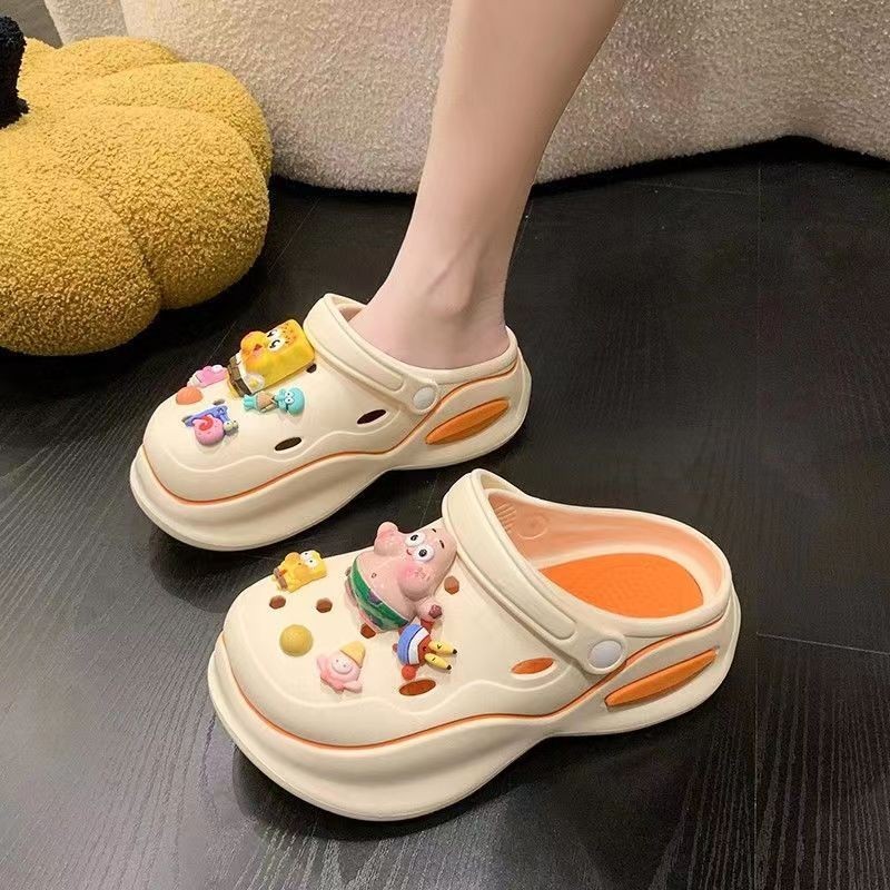 Crocs Womens Summer 2024 Thick Soles Step on The Poop Feeling Small ...