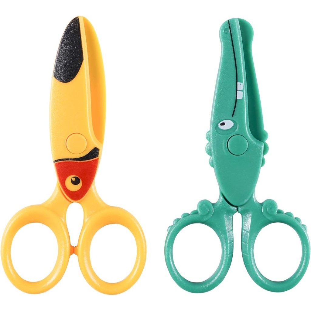2PCS Children Safety Scissors Set,Blunt Tip Scissors Kids Scissors,Cute ...