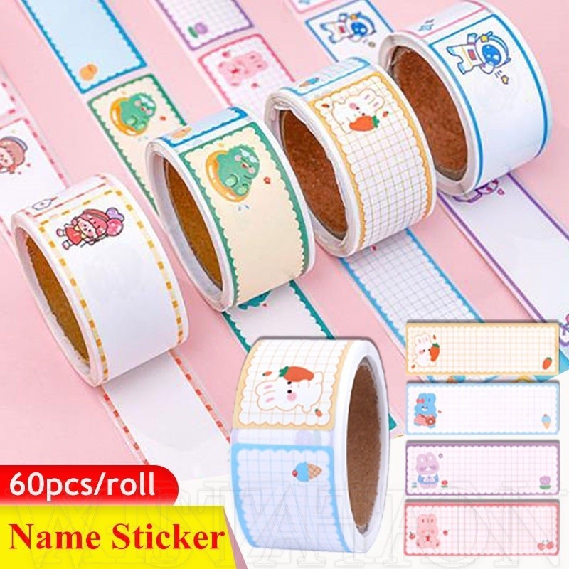 60 Pcs Per Roll Cartoon Self-adhesive Tape Paster / Student Handwritten ...