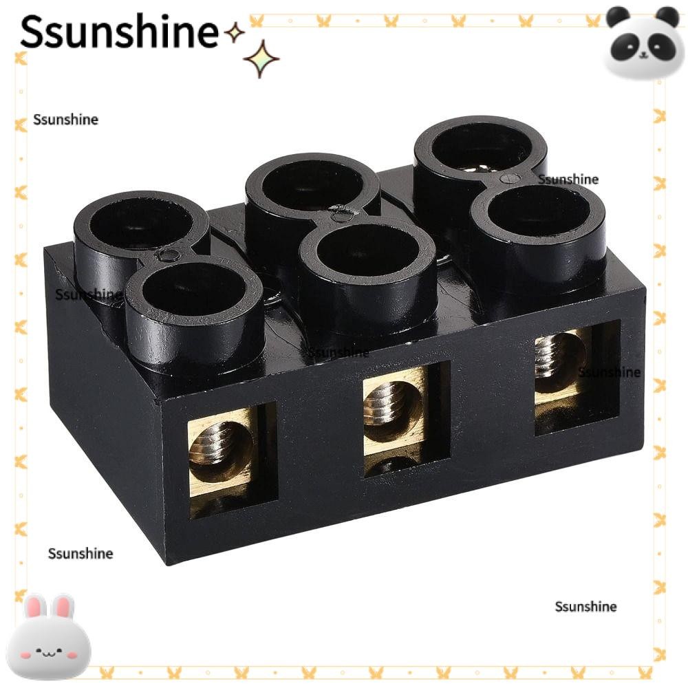 SSUNSHINE Terminal Block, Dual Row 60A Screw Electric Barrier Strip ...