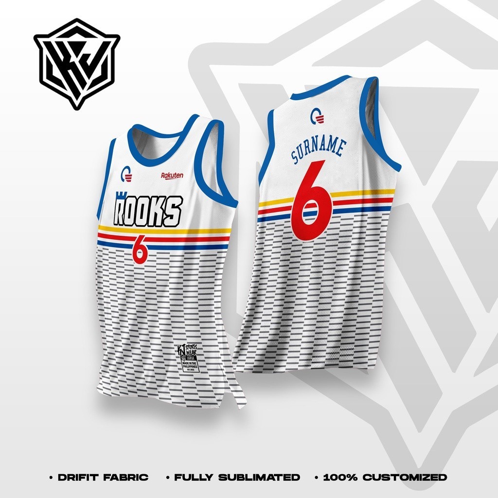 ROOKS WHITE FULL SUBLIMATION BASKETBALL JERSEY FREE CUSTOMIZE NAME AND ...