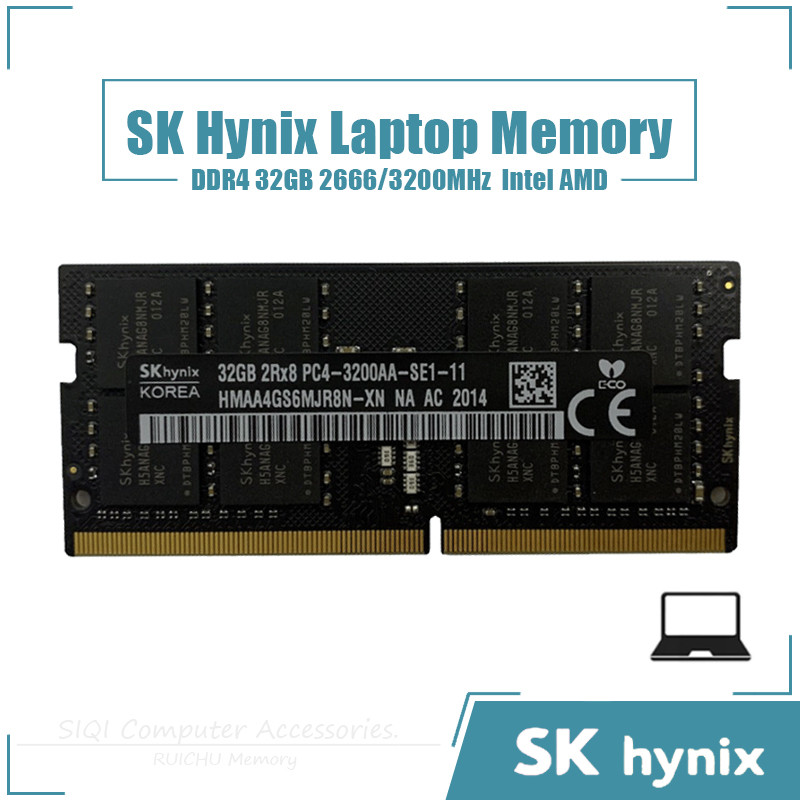 SK Hynix 32GB DDR4 3200MHz 2666MHz Laptop RAM Memory Compatible with Intel and AMD platforms ...