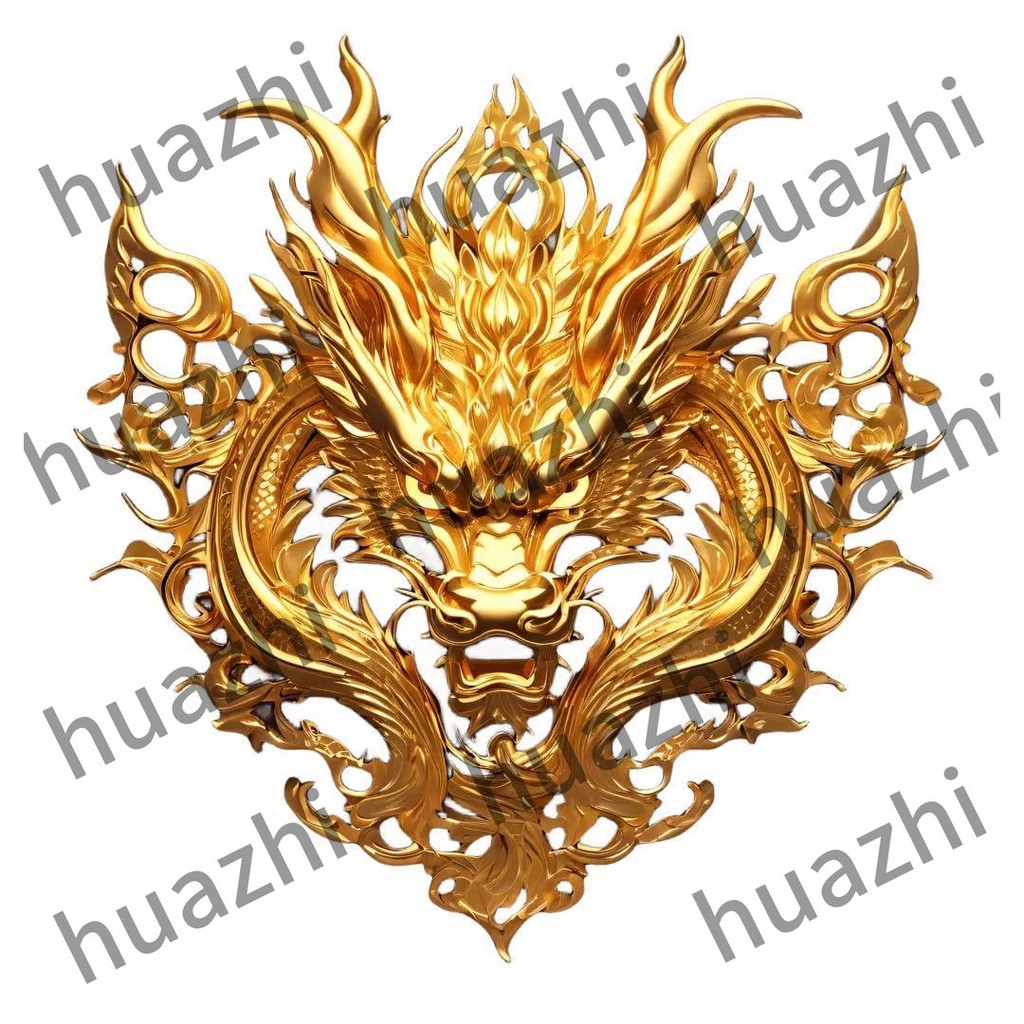 Golden Dragon Totem 3D Stereoscopic Visual Effect Self Adhesive Wall ...