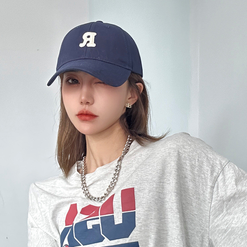 Baseball Cap Female Hat round Face Large Face Soft Peaked Cap Male ...