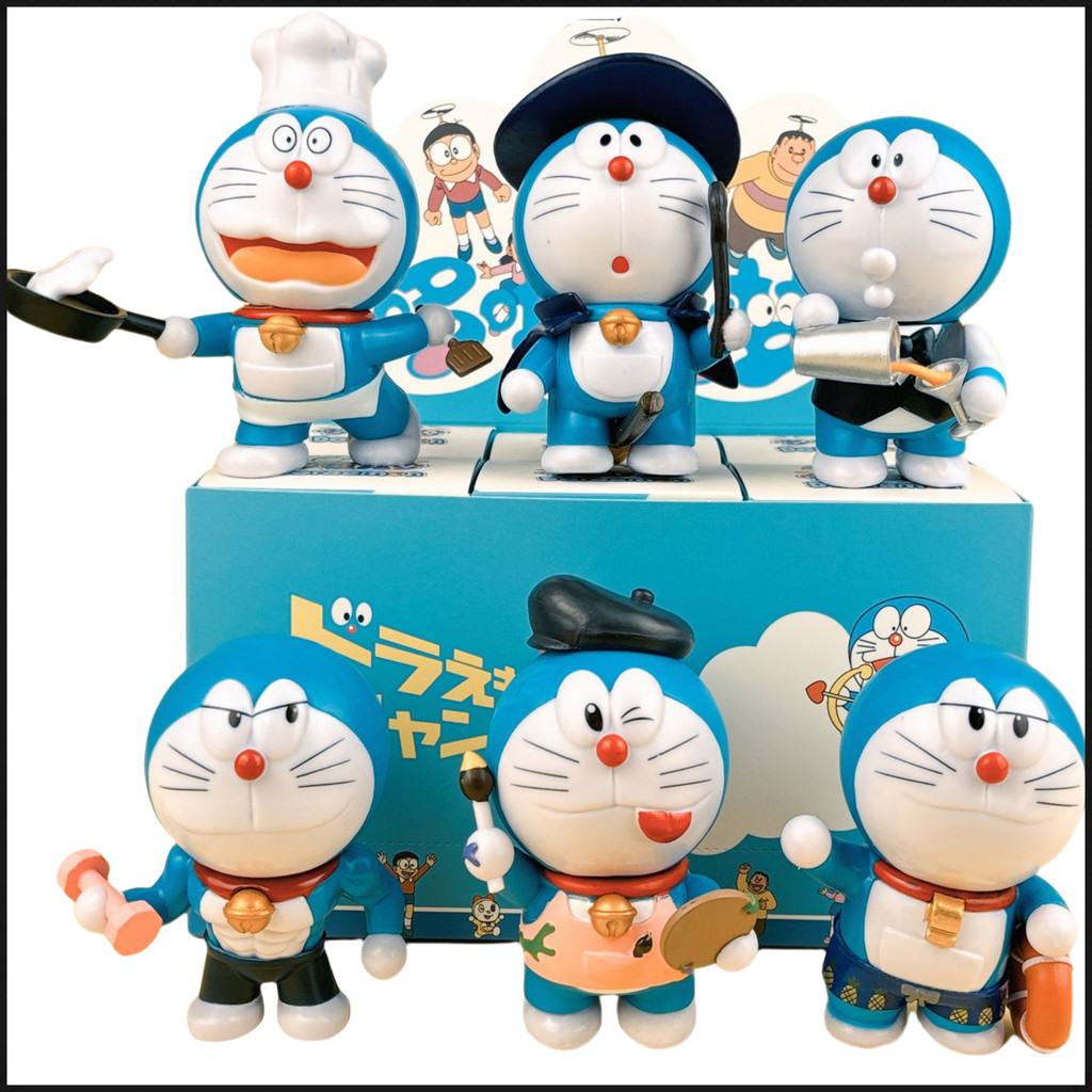10-Piece Doraemon Blind Box Figures Cartoon Anime Collectible Dolls ...