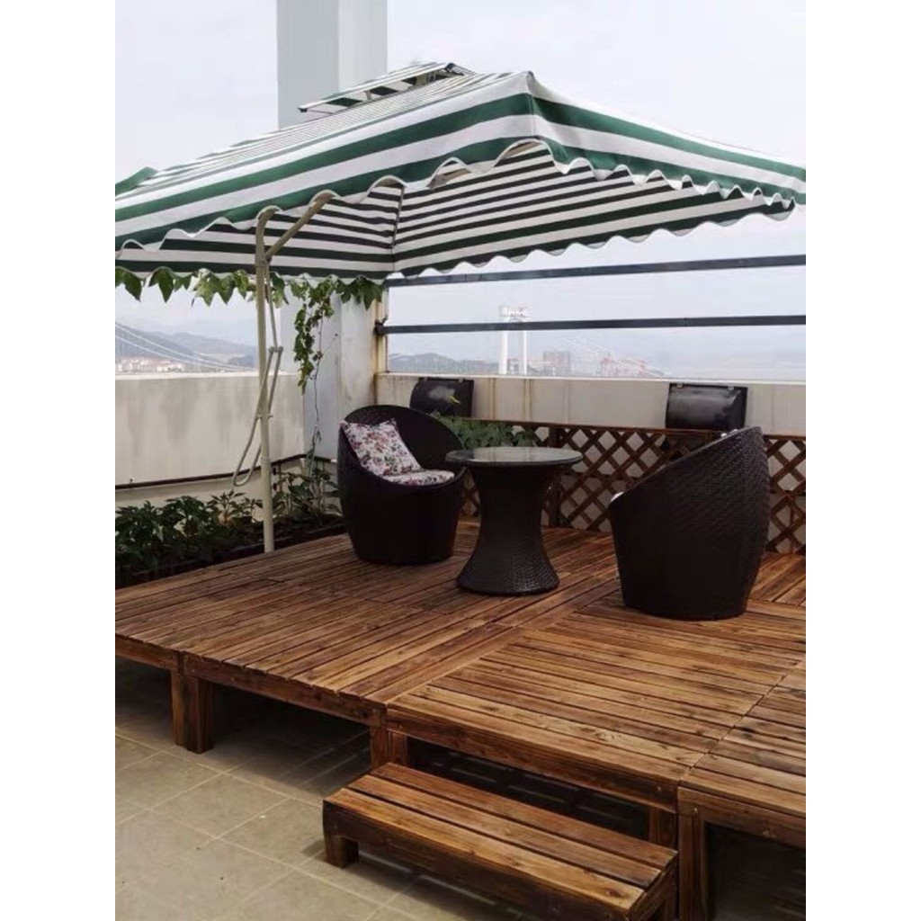 Outdoor Anti-Corrosion Solid Wood Flooring Carbonized Rooftop Garden ...