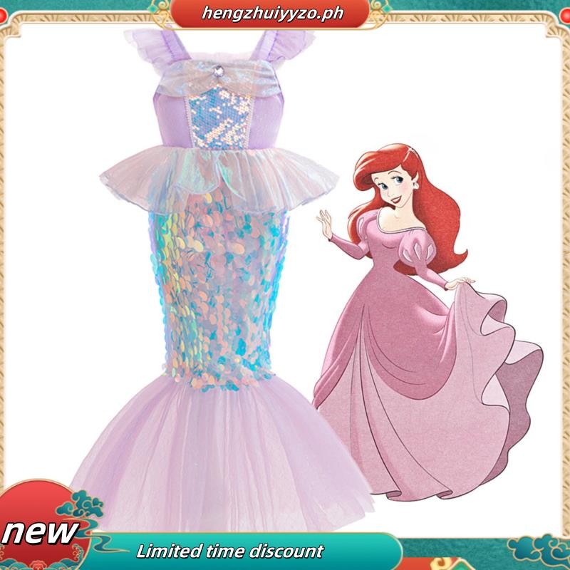 Girls' Mermaid Ariel Princess Dress Sequin Halloween Costume New ...