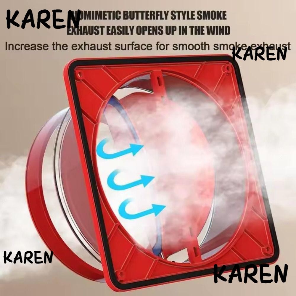 KAREN Exhaust Fan Check Valve, ABS Red Round Pipe Backdraft Damper ...
