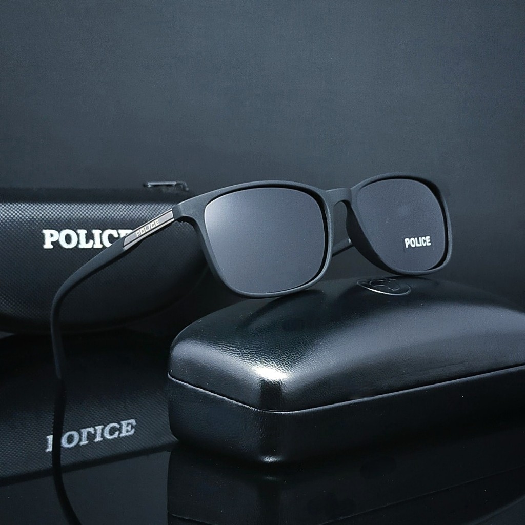 Men's Black police Glasses / / Men's Sunglasses Polarized Lenses ...