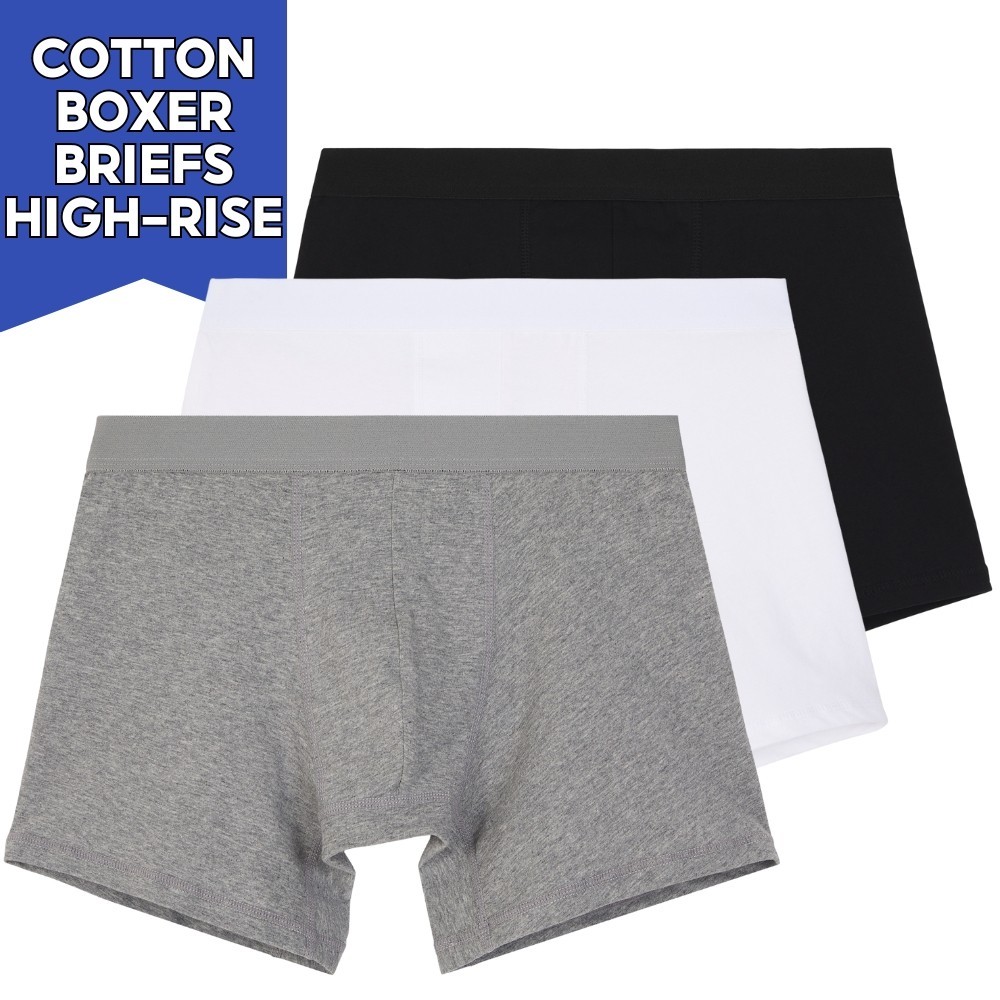 IDENTITY Apparel Mens Basic Boxer Briefs Premium Cotton Underwear ...