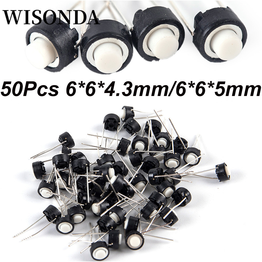 50pcs/lot ALPS Tact Switch 6*6*4.3mm/6*6*5mm Touch Switch 6*6*4.3/6*6*5 ...