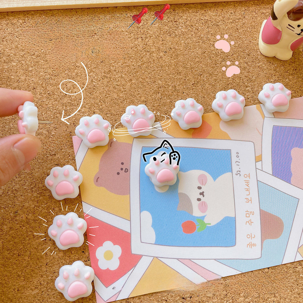 [Cork Board/felt Board Pushpin] Cute Cat Claw Pushpin Creative Pin ...