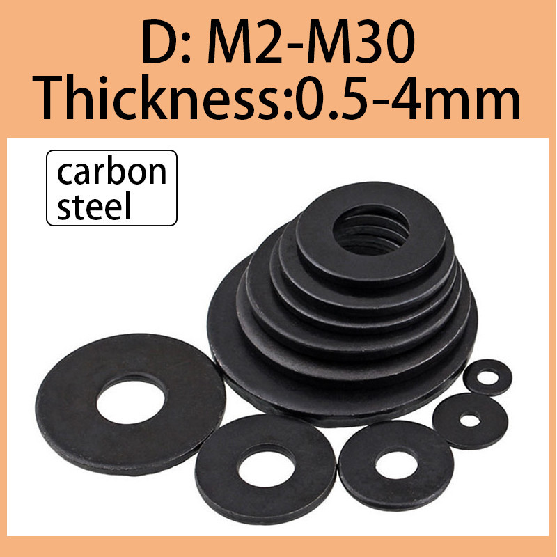 Black Flatwasher Plain washer, metal circular washer, bolt, anti slip ...