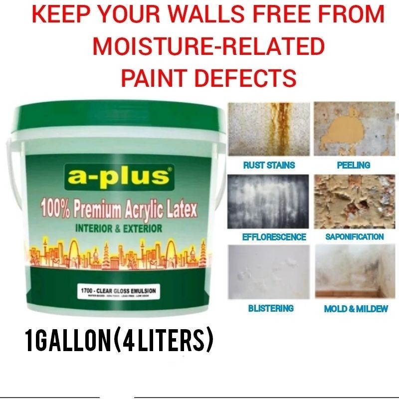 ACRYLIC EMULSION CLEAR GLOSS APLUS/A-PLUS 4LITER(1GALLON) WATERBASED ...