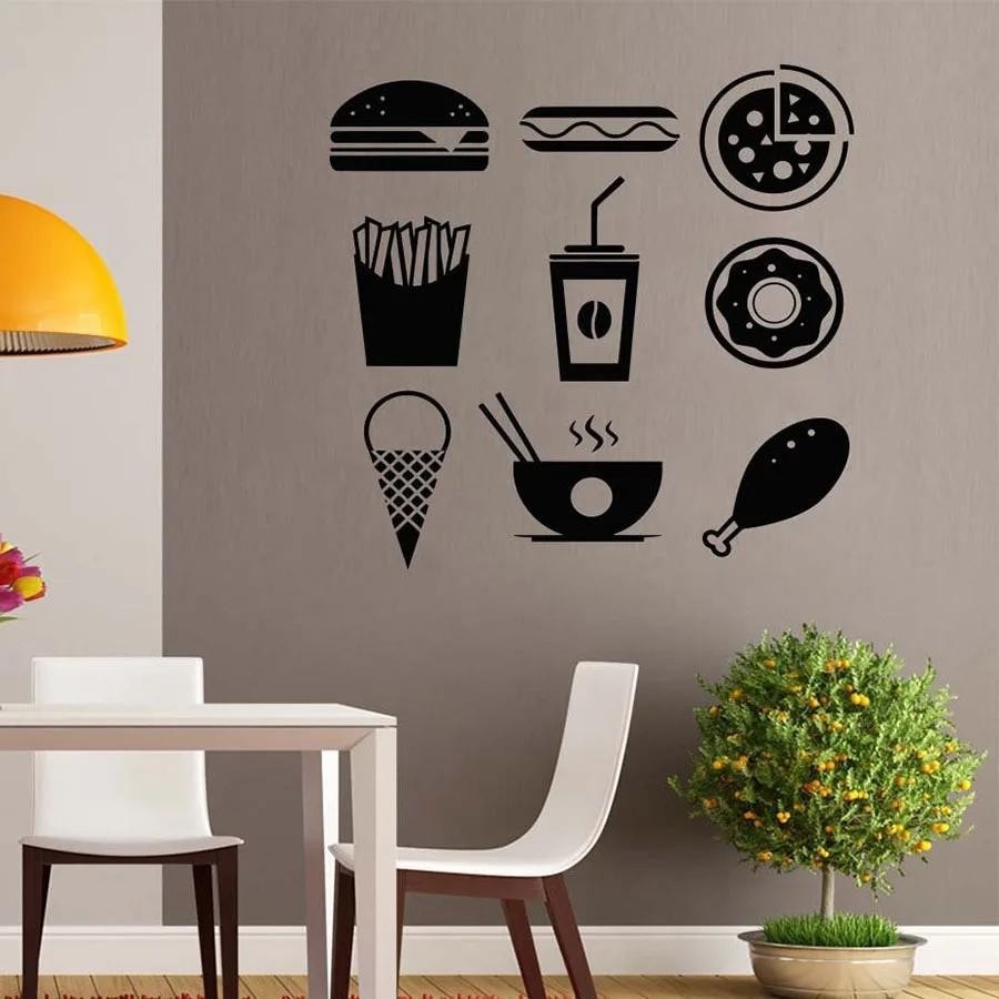 Burger Snack Summer Ice Cream Food Pizza Vinyl Wall Sticker Window ...