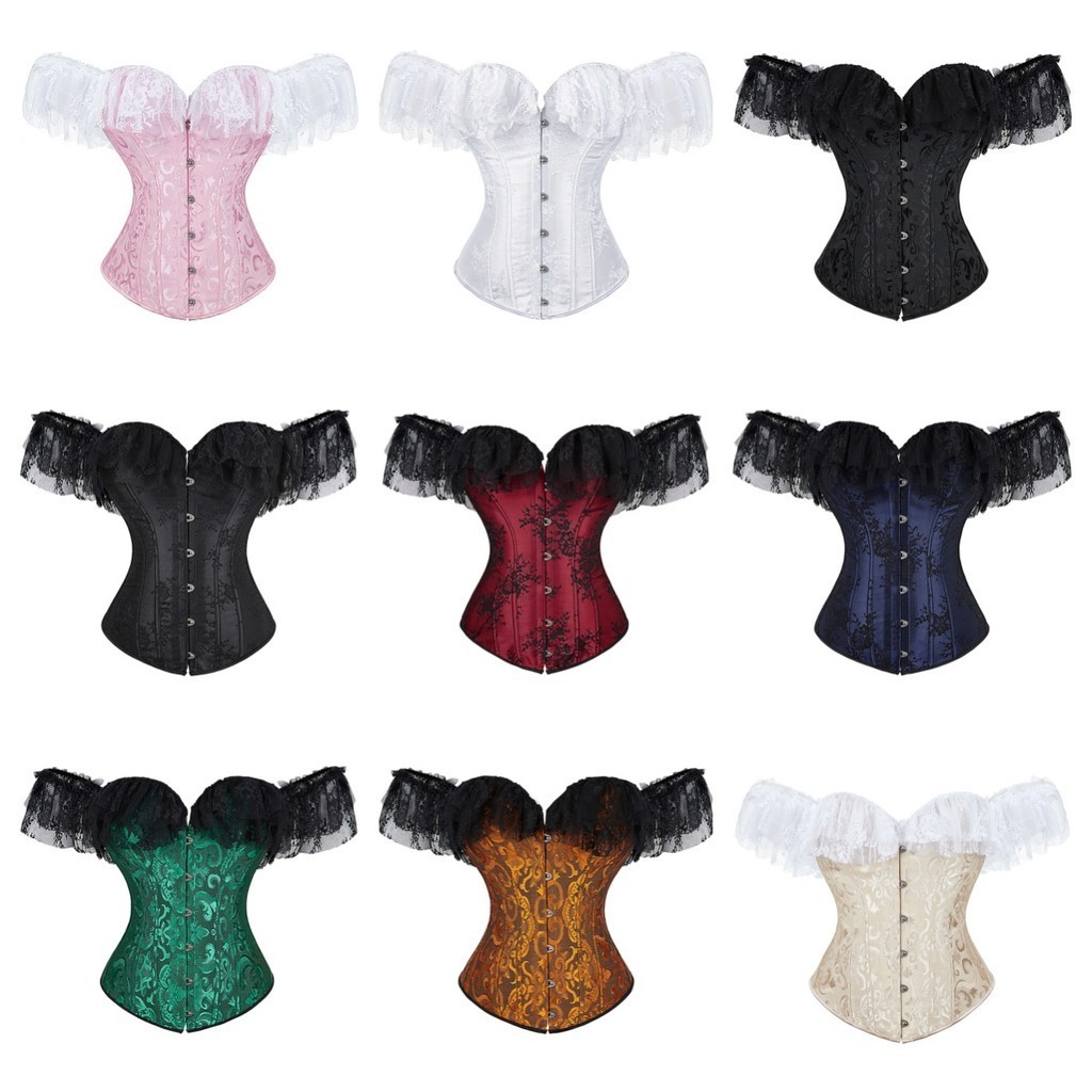 Women's Corset Vintage Corsets Medieval Floral Bustier Evening Bustiers ...