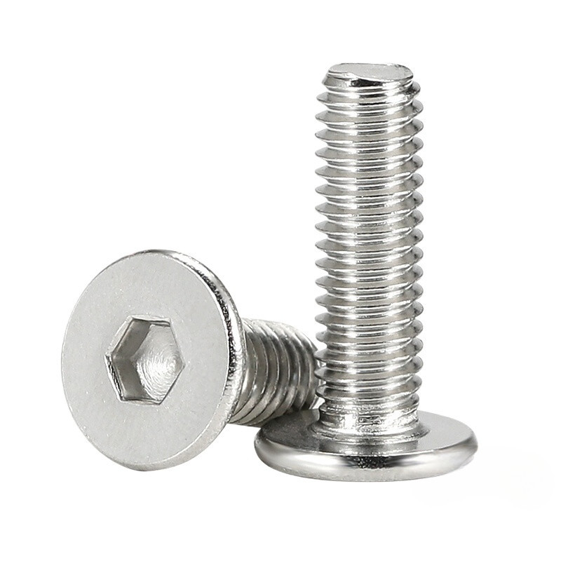 304 Stainless Steel CM Hexagon Socket Screw Flat Head Screw Round Thin Head Large Flat Head ...