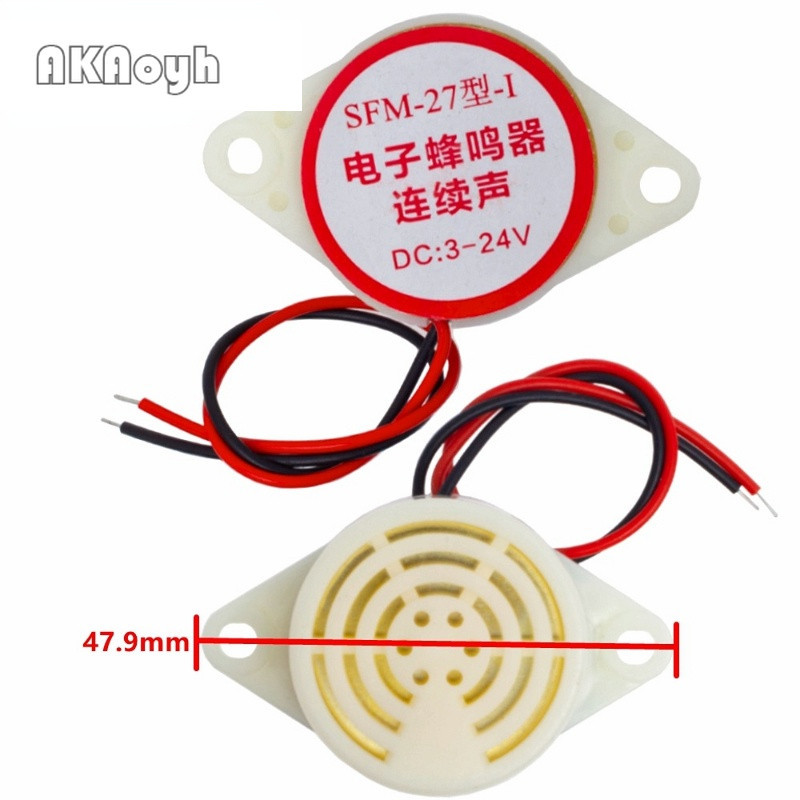95DB Alarm High-decibel 3-24V 12V Electronic Buzzer Beep Alarm Intermittent Continuous Beep for ...