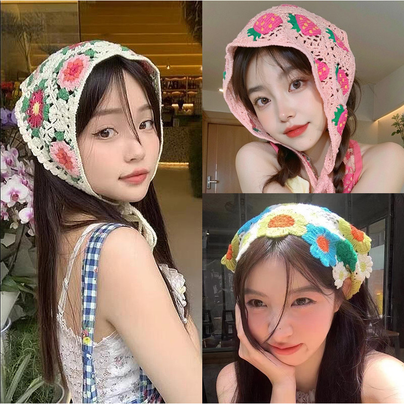 Garden Style Headband Spice Knit Headband Triangle Scarf Braided ...