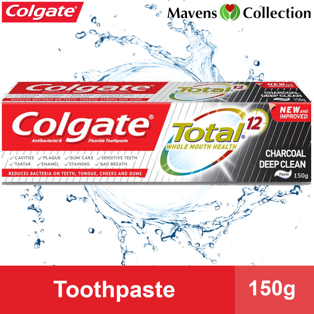 Colgate Toothpaste Total 12 Whole Mouth Health Charcoal Deep Clean 150G ...