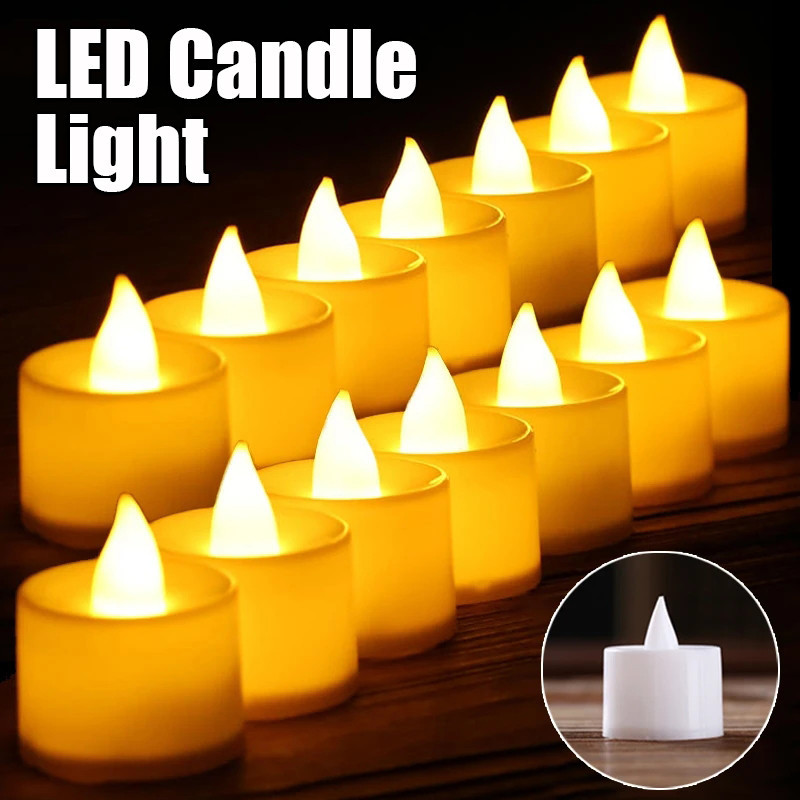 LED Candle Light with Button Battery Operated - Colorful Electronic ...