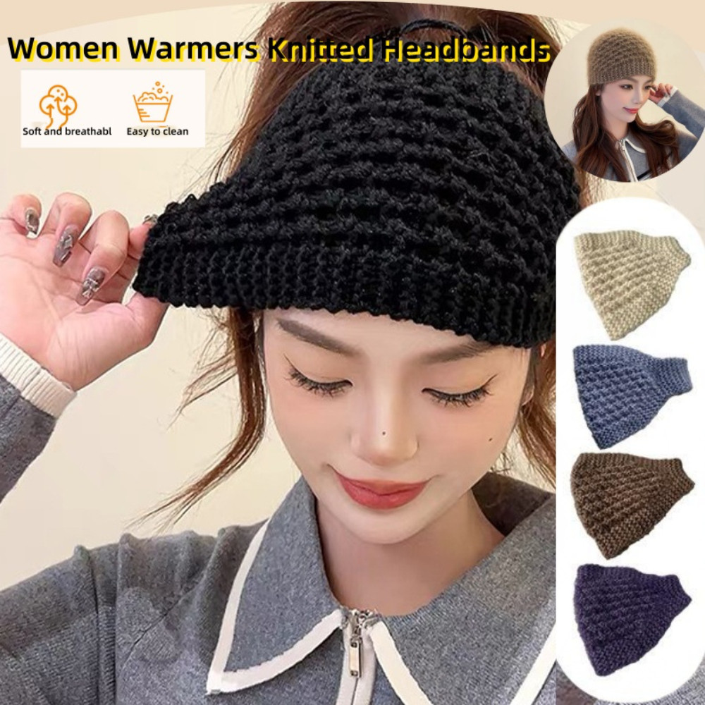 Women Warmers Knitted Headbands Soft Stretch Turban Pineapple Crochet ...