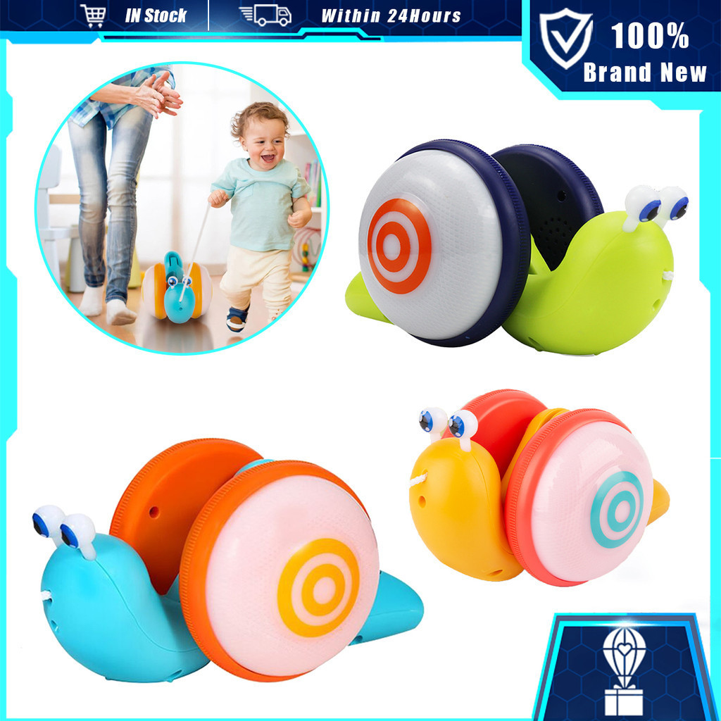 Pull String Walking Snail Toy with Sound and Lights Best Gifts for Kids ...