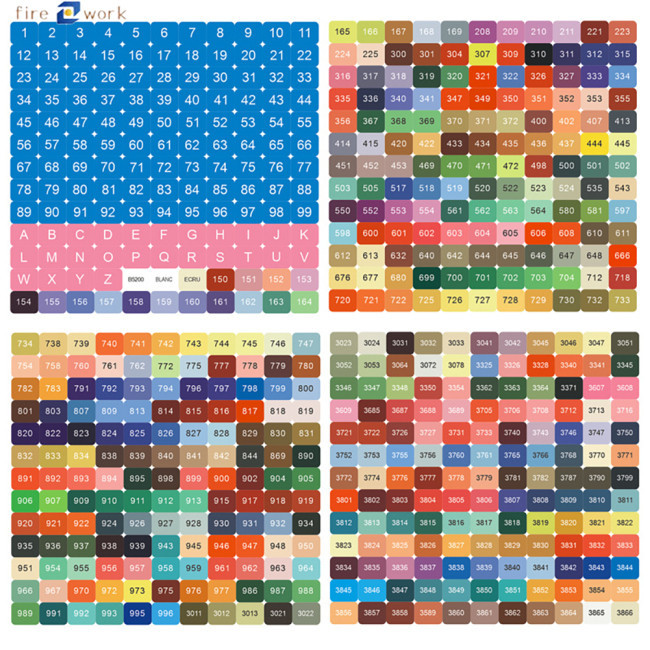 Special Offer!! Color Number Stickers Colorful Dmc Square Round Labels ...