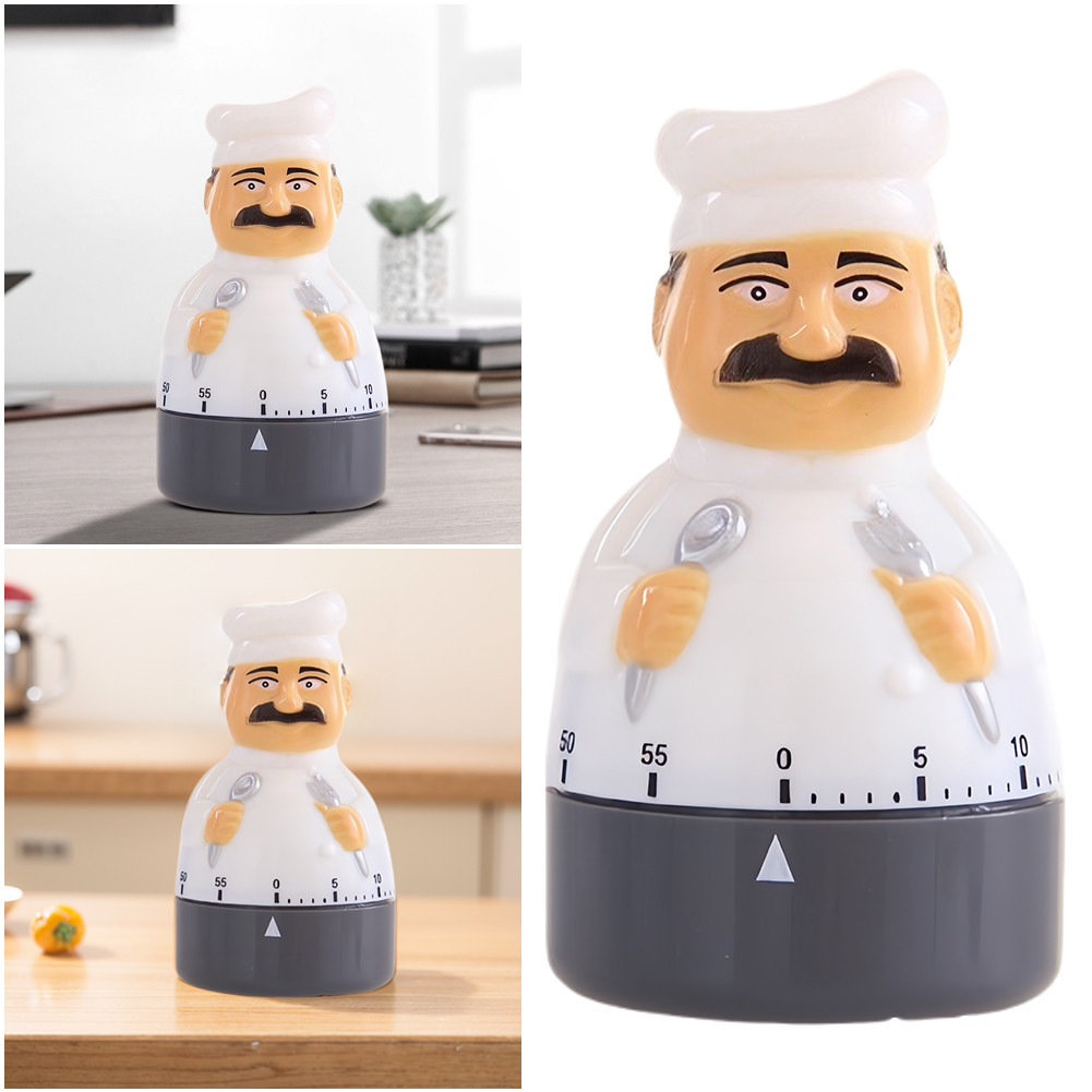 Cartoon Chef Shaped Kitchen Timer Countdown Electronic Timer Mechanical ...