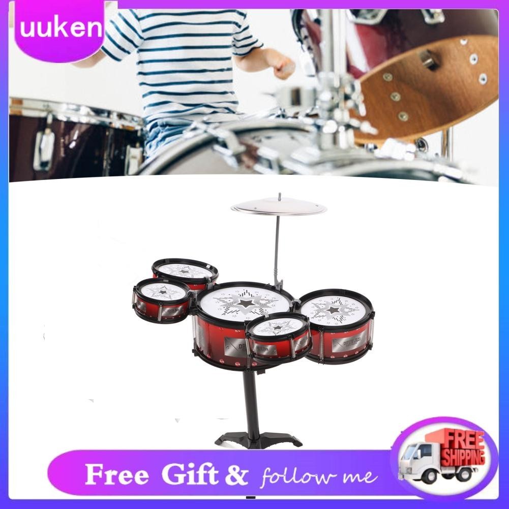 Uukendh Kids Jazz Drum Set Percussion Musical Instrument Portable ...