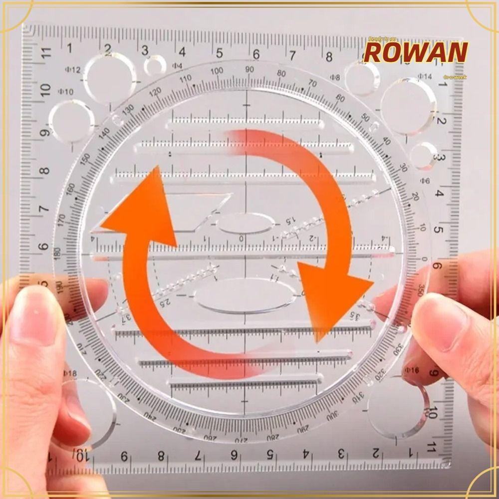 RW-HOME Rotatable Ruler, Stereo Plastic Drawing Template, Geometry ...