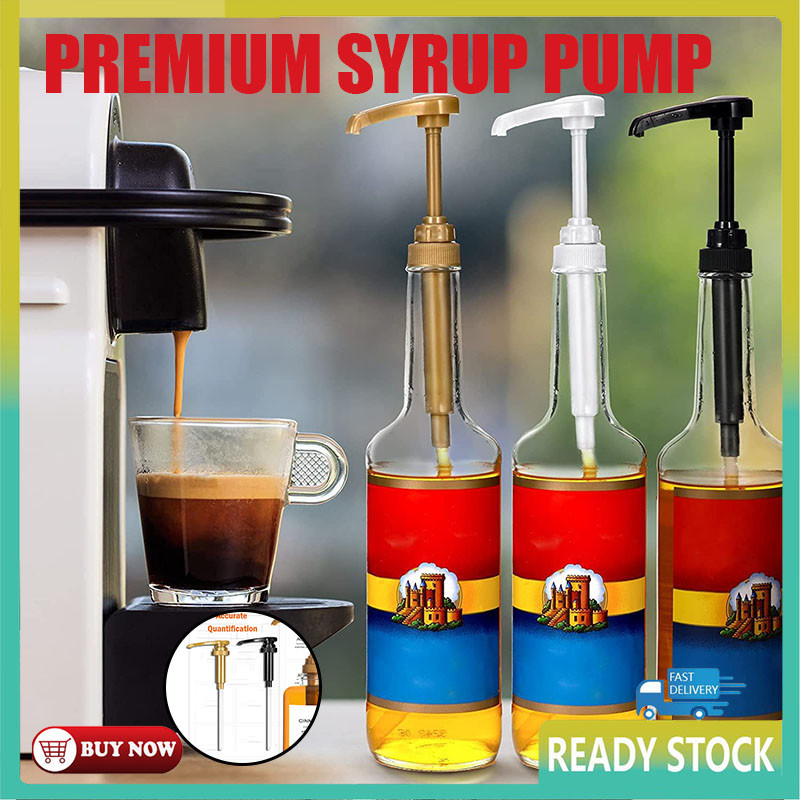 Gold Syrup Pump Liquid Dispenser For 750ml Syrup Juice Bottle Dispenser ...