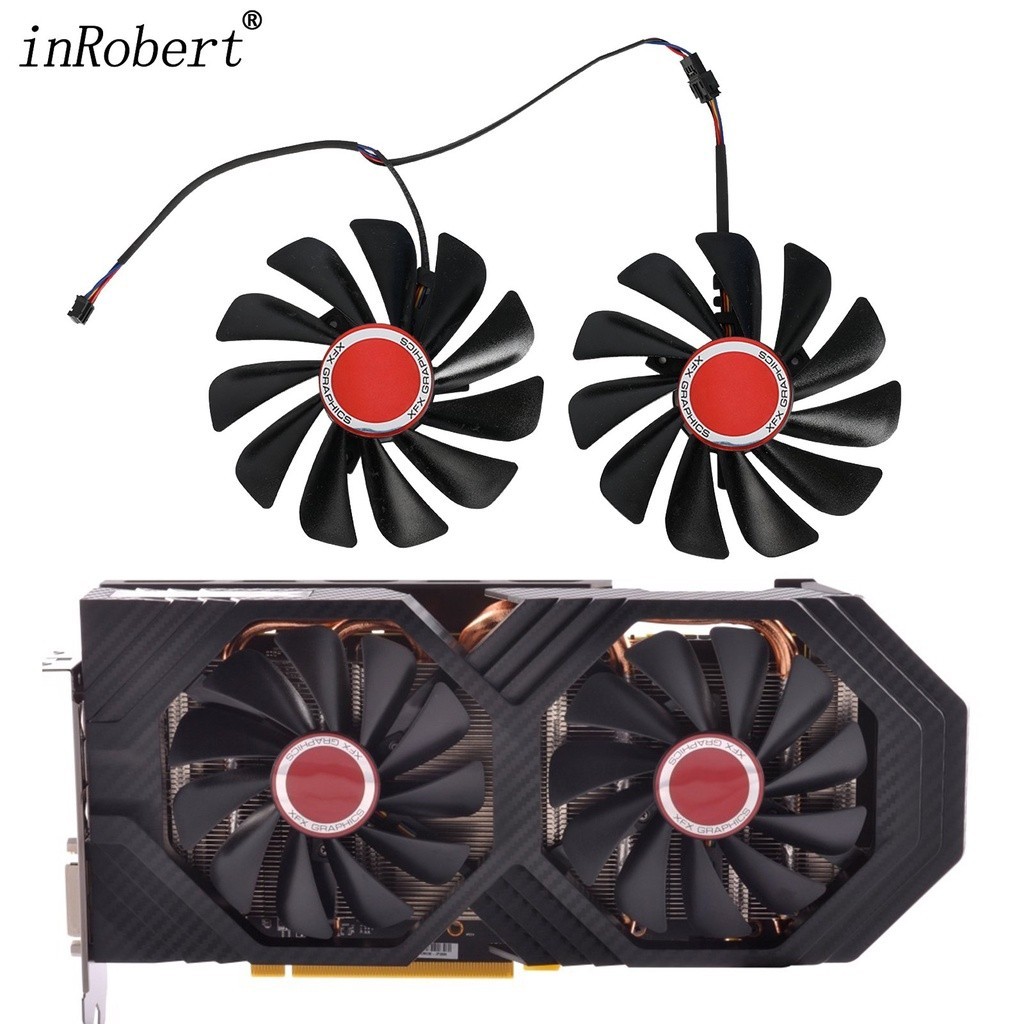 RQ+95MM FDC10U12S9-C 4Pin Cooler Fan Replace For XFX Radeon RX 570 580 ...