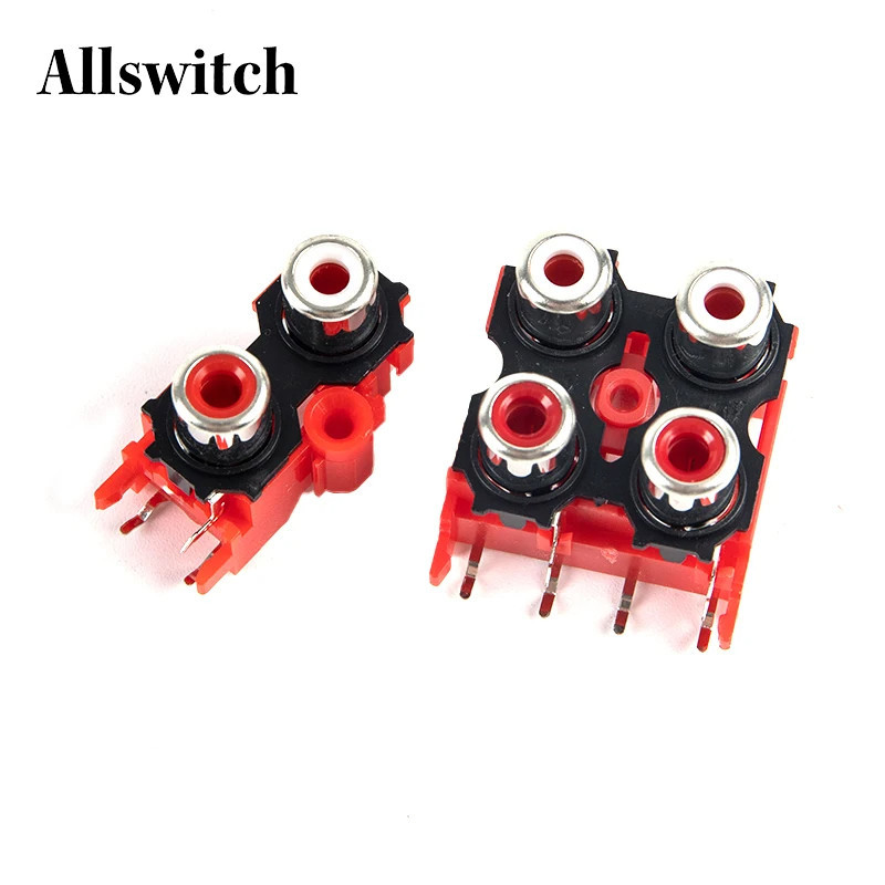 5Pcs AV2-8.4-13 RCA Female Audio Video Plug 2P 4P AV Connector Socket ...