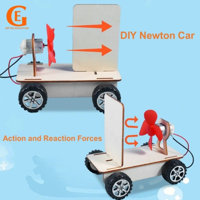 GIFTED EDUCATION DIY Newton Car Action and Reaction Forces STEM Science ...