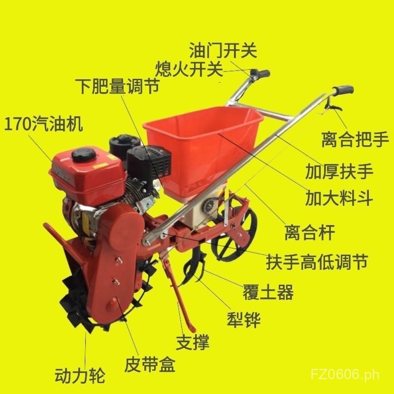Field Fertilizer Machine Soybean Hand-Push Fertilizer Applicator Seeder ...