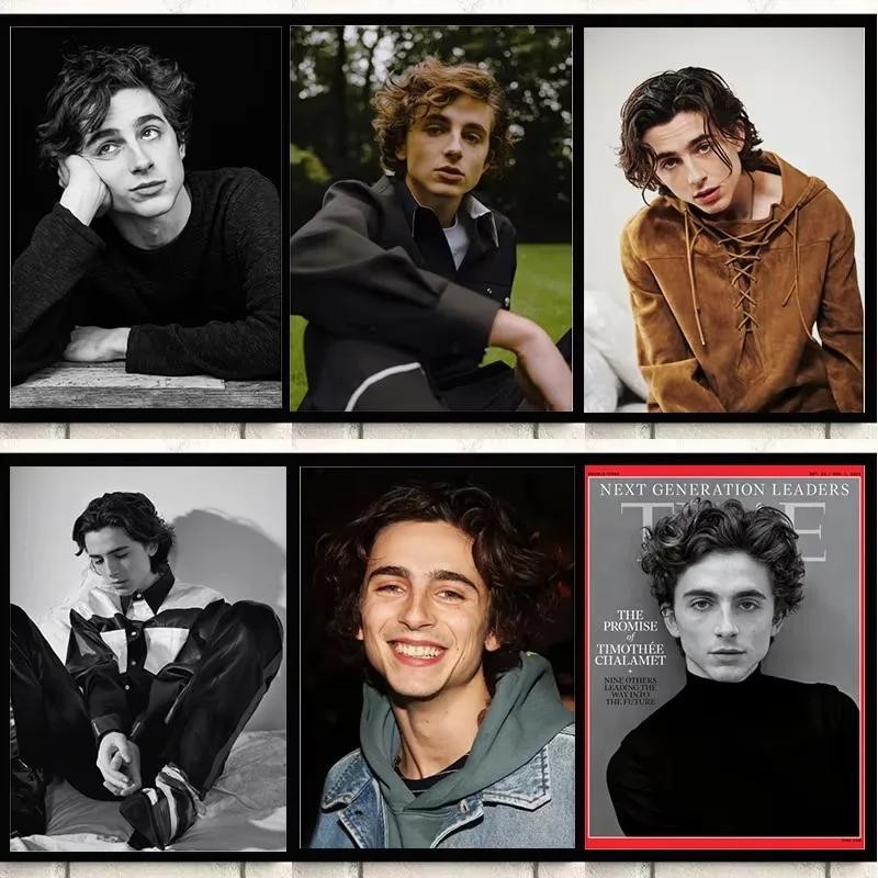 Timothee Chalamet Movie Actor Portrait Modern Artwork Posters Canvas ...