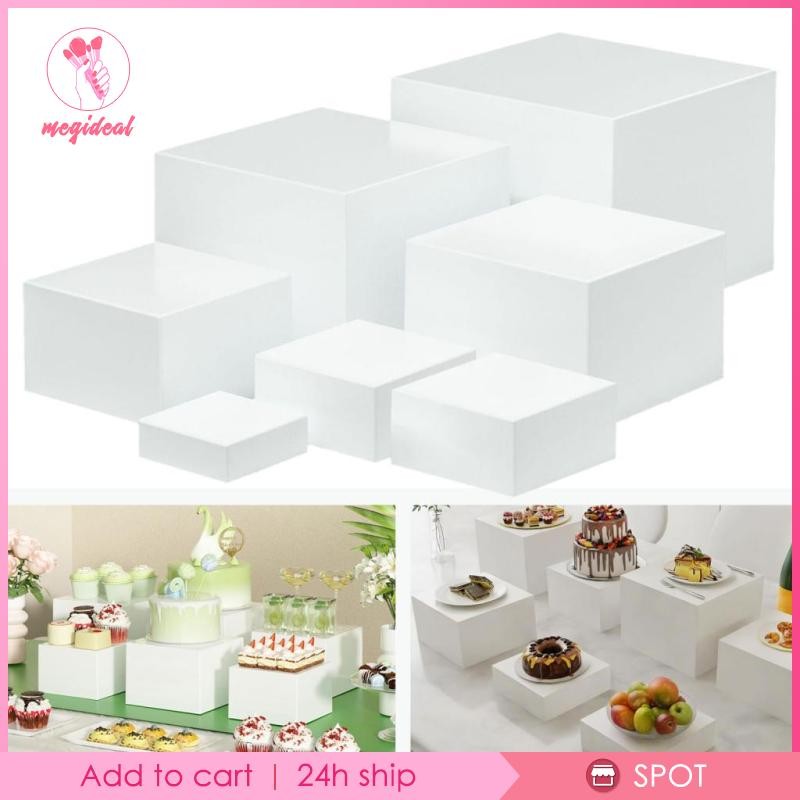 [MEGIDEAL] 7Pcs Acrylic Display Riser Box Food Riser for Buffet Table ...