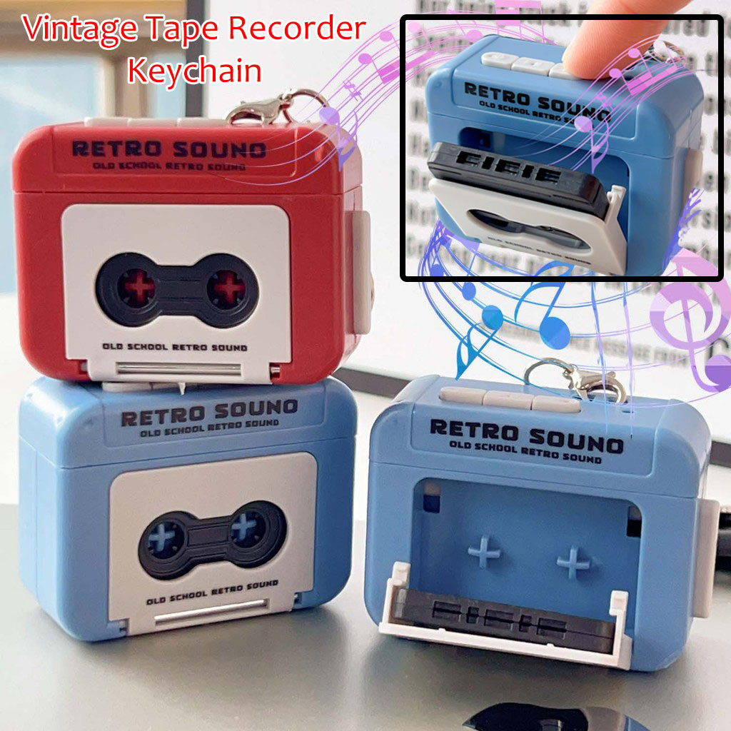 Vintage Tape Recorder Keychain - Mini Music Player Gift for Friends ...