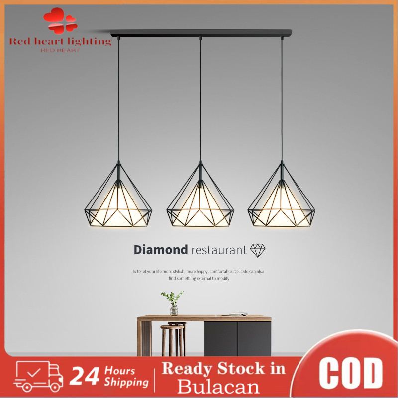 Modern Three head chandelier hang light dining table bar counter ...