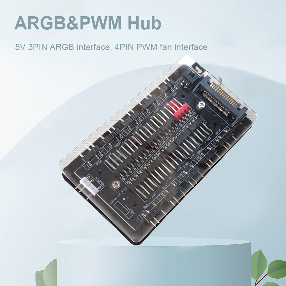 10-in-1 ARGB Cable Splitter Hub Synchronization ARGB PWM Hub for PC ...